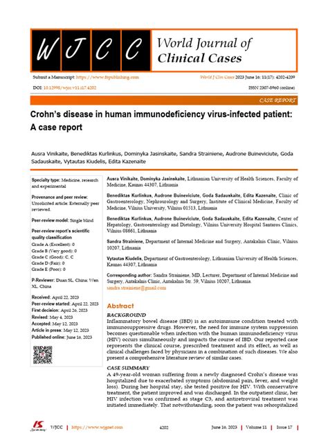 Crohns Disease In Human Immunodeficiency Virus Infected Patient A Case Report Pdf