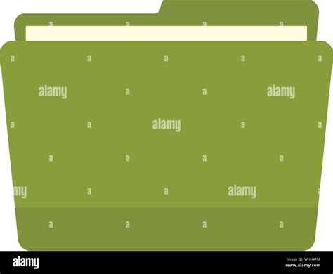 Green File Folder Icon Flat Illustration Of Green File Folder Vector