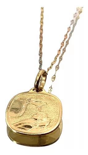 Medalla De Oro Para Bautizo Con Cadena De Oro Ambos K