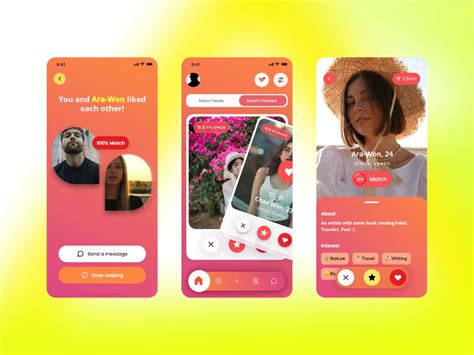 Dating App Ui Design On Behance App Ui Design App App Ui
