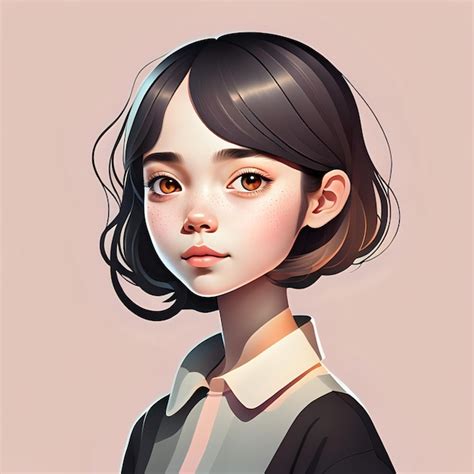 Premium Photo Young Girl Cartoon Model Illustration Art In Pastel
