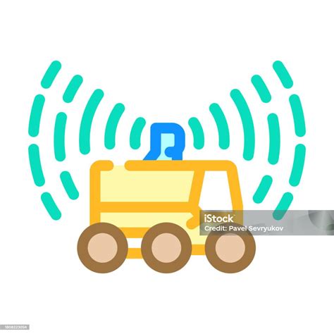 Lidar 센서 자율 배달 컬러 아이콘 벡터 일러스트 레이 션 0명에 대한 스톡 벡터 아트 및 기타 이미지 0명 로봇