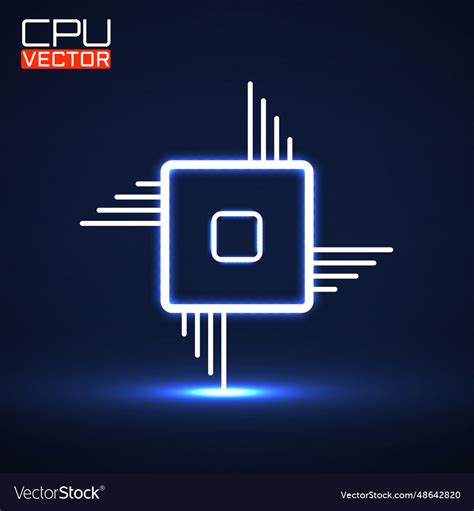 Cpu Microprocessor Microchip Glow Logo Royalty Free Vector