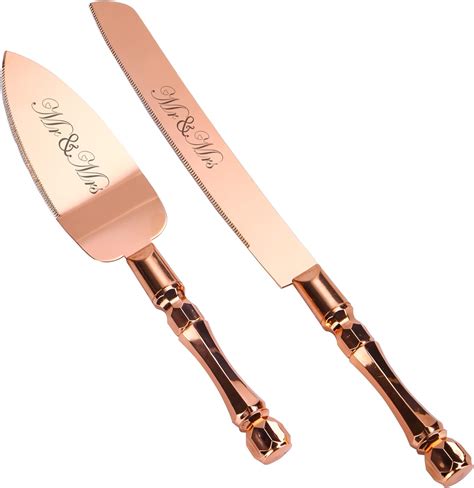 Wedding Cake Knife And Server Set Stainless Steel Rose
