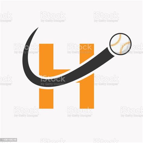 편지 H 야구 로고 개념 움직이는 야구 아이콘 벡터 템플릿 Championship에 대한 스톡 벡터 아트 및 기타 이미지