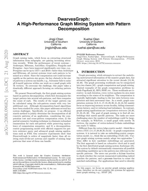 Dwarvesgraph A High Performance Graph Mining System With Pattern