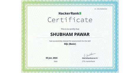 Shubham Pawar On Linkedin Hackerrank Skill Certificate
