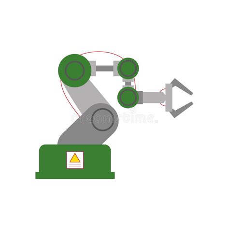 Automated Industrial Robotic Arm Isolated Technology And Ai Concept Stock Illustration
