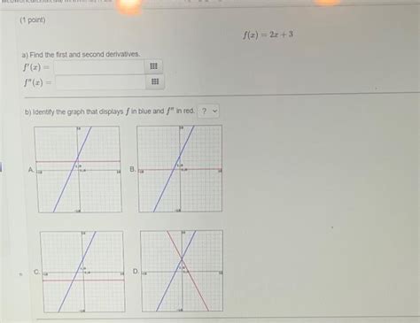 solved 1 point f x 2x 3 a find the first and second