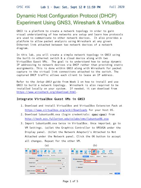 Lab1 Dhcp Using Gns3 Wireshark Vbox 1 Pdf Computer Network Ip Address