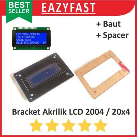 Bracket Akrilik Lcd 2004 20x4 Acrylic Case Frame Arduino Tutup Panel