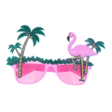 Pink Flamingo Design Glasses Funny Coconut Tree Eyeglasses Hawaiian