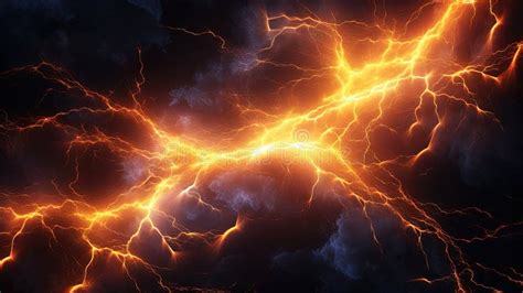 Fractal Line Of Colorful Lightning Bolts Abstract Energy Burst