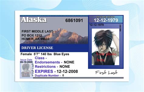 Alaska Drivers License Template Psd Photoshop File