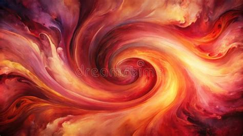 Abstract Swirling Vortex Of Warm Hues And Intense Colors A Visual Symphony Of Passion And Energy