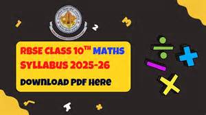 Rajasthan Board Rbse Class 10 Maths Syllabus Download Pdf Here