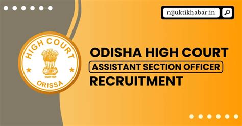 Odisha High Court Aso Recruitment 2024 Apply Online For 147 Assistant