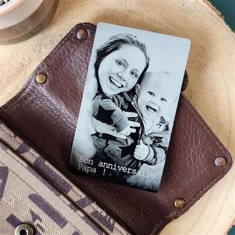 Carte De Portefeuille En Aluminium Avec Photo Gravée Vi And You