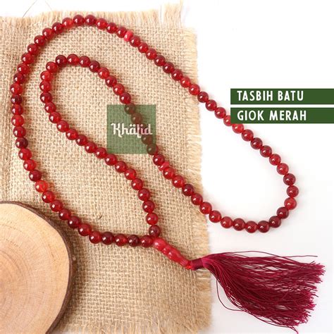 Jual Tasbih Batu Giok Merah Siem 99 Butir 8 Mm Asli Natural