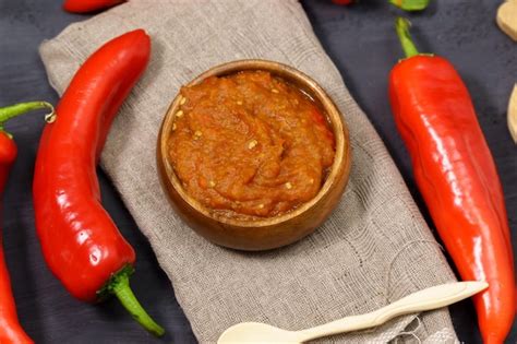 Premium Photo Balkan Snack Of Bell Pepper Ajvar And Eggplant Vegan