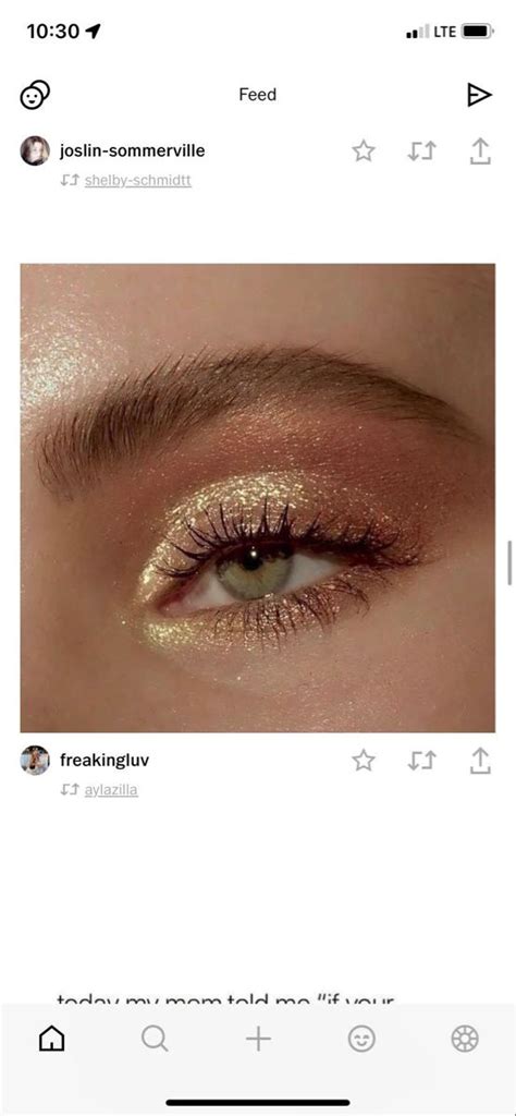 Gold Glitter Eye Makeup Braune Augen Makeup Glänzender Lidschatten