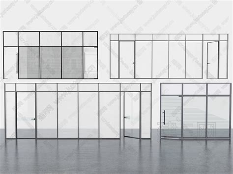 现代玻璃门3d模型下载 Id110252471 建e网3d模型