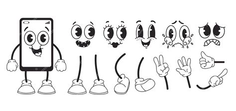 Premium Vector Phone Smartphone Character With Legs Arms Face