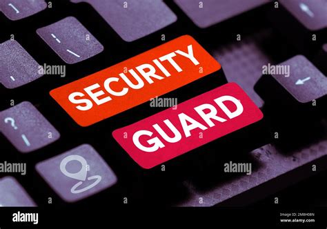 Hand Writing Sign Security Guard Business Concept Tools Used To Manage