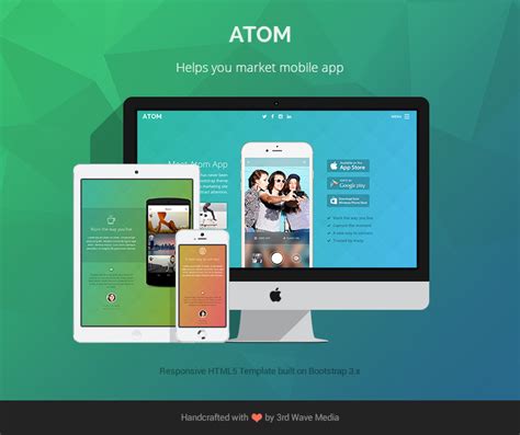 Responsive Bootstrap Theme For Mobile Apps Atom
