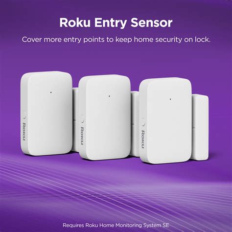 Roku Smart Home Entry Sensor 3 Pack Wireless Battery Powered Add On For