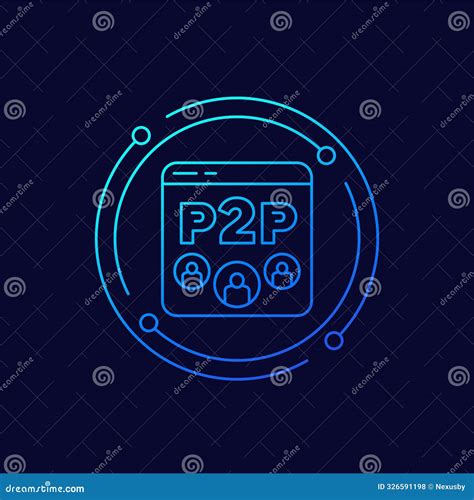 P2p Vector Icon Peer To Peer System Linear Design Stock Vector