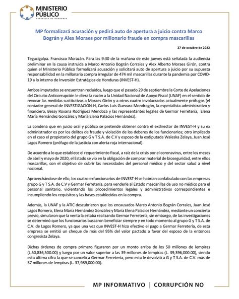 Ministerio Público On Twitter Mp Formalizará Acusación Y Pedirá Auto