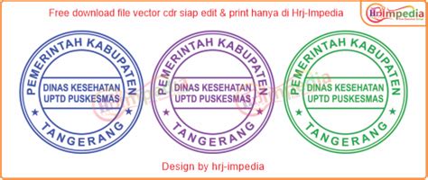 Contoh Desain Logo Stempel Dinas Kesehatan Uptd Puskesmas Tangerang