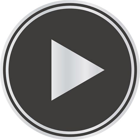 The Iconic Playback Button With A Luxurious Feel Silver Vector Image