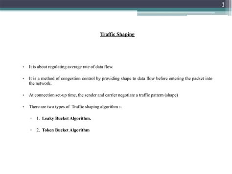 Leaky Bucket And Tocken Bucket Traffic Shaping Ppt