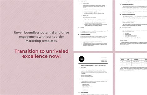 Marketing Accessibility Policy For Content Template In Word Pdf