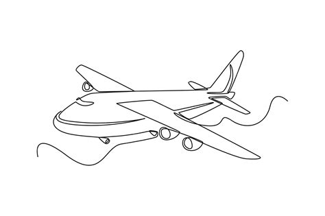 Premium Vector One Line Drawing Of Cargo Plane Courier Cargo Delivering Vehicle Transportation