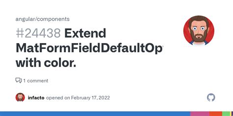Extend Matformfielddefaultoptions With Color · Issue 24438 · Angular