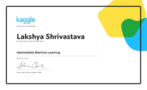 lakshya shrivastava completed the intermediate machine learning course