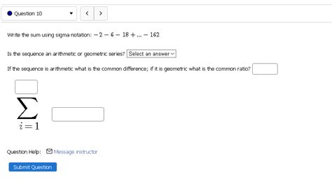 Solved Write The Sum Using Sigma Notation −2−6−18−162 Is