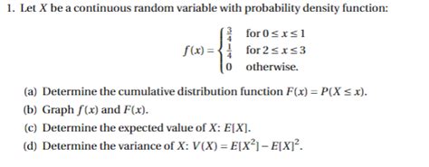 solved 1 let x be a continuous random variable with