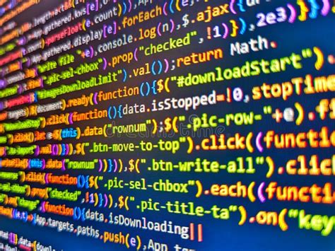 Computer Script Coding Source Code On Desktop Monitor Computing