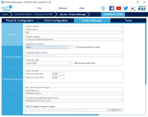 Stm32f4 Adc Ll 드라이버 초기설정하기 Dkmin