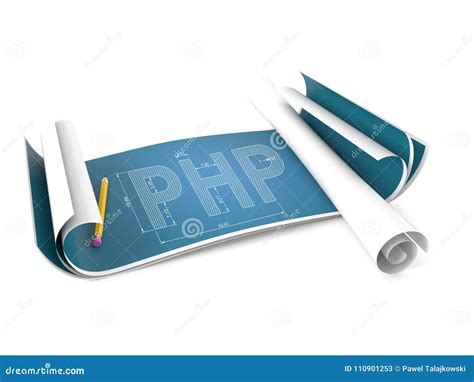 Blueprint With Php Text Stock Illustration Illustration Of Plan