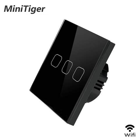 WiFi Black 3gang Single Fire Line Ewelink Norme UE Interrupteur Mural