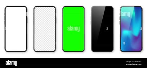 Smartphone With Blank Touch Screen And Abstract Colorful Wallpaper