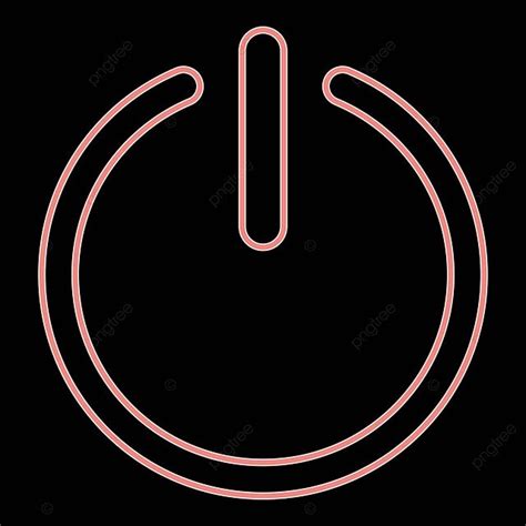 Vector Illustration Of A Flat Style Neon Button Icon For Turning Onoff Featuring A Red Color