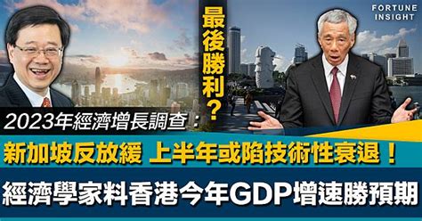 最後勝利？｜調查：經濟學家料香港今年經濟增速快過預期！新加坡反放緩、上半年或陷技術性衰退！ Fortune Insight Line