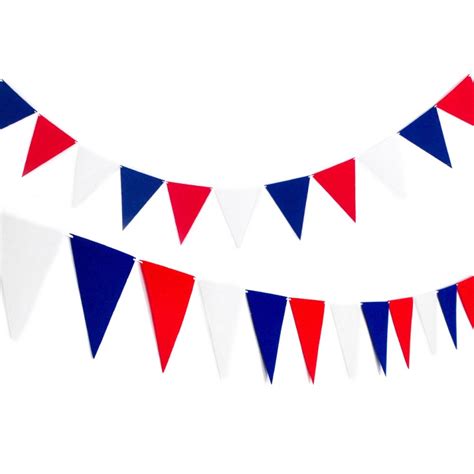 선물데이 펠트삼각파티가랜드 화이트레드블루 생일 축하 장식