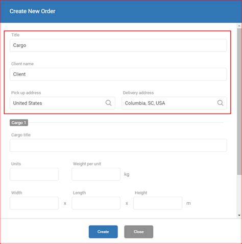 Create New Order FMS Documentation